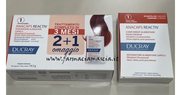 ANACAPS REACTIV TRIO integratore benessere dei capelli 90 capsule con 5 ...